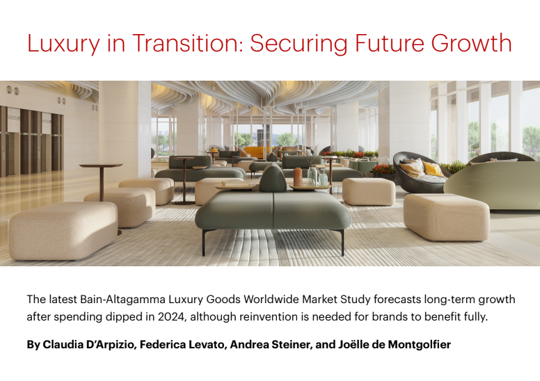Bain & Company – Luxury in Transition: Securing Future Growth, 2025 ...